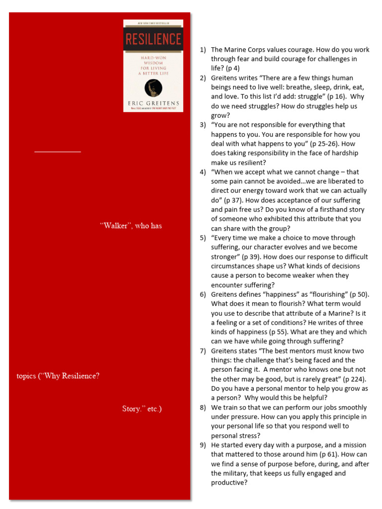 Resilience - Marine Leaders Guide | PDF | Happiness | Mentorship