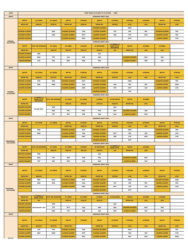 WEEKLY_TIME_TABLE_0F_2024_2025_16_12_2024_TO_21_12_2024_7 | PDF