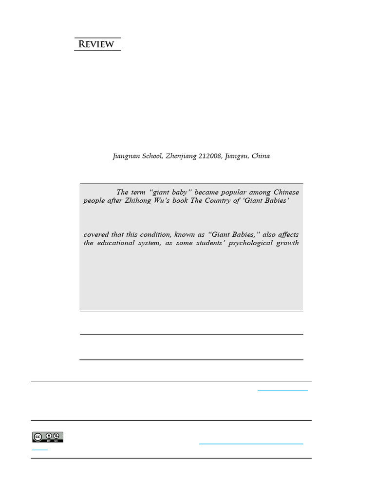 Giant Baby Syndrome in Chinese Students | PDF | Psychology | Adolescence