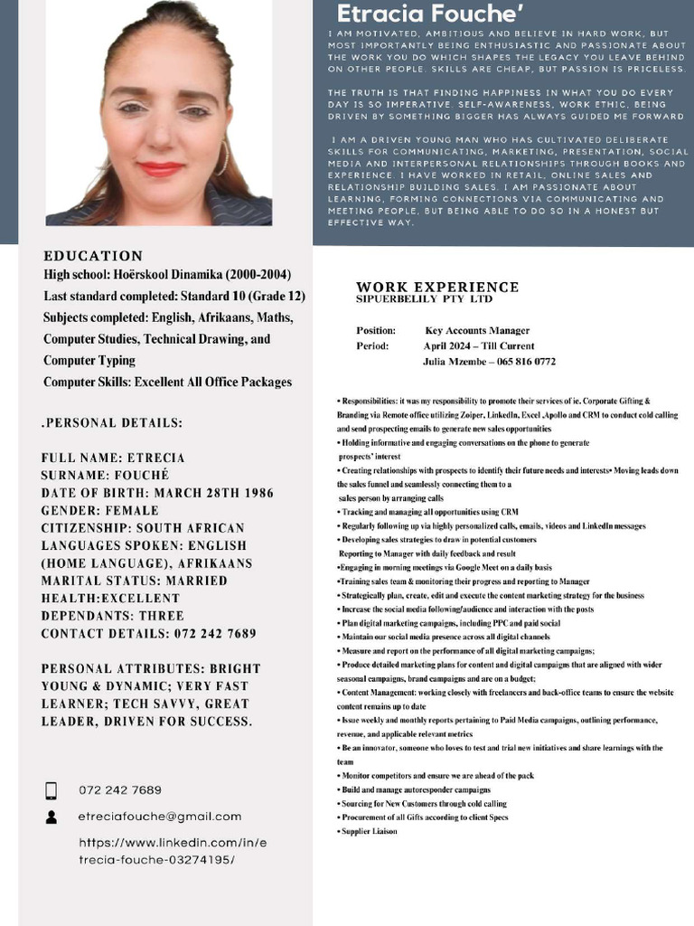 Etrecia Fouche Resume 2024 | PDF