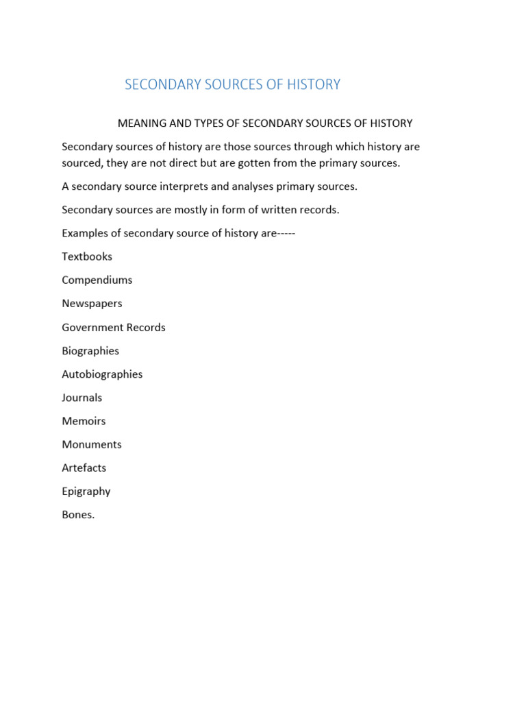 4498 - Secondary Sources of History | PDF