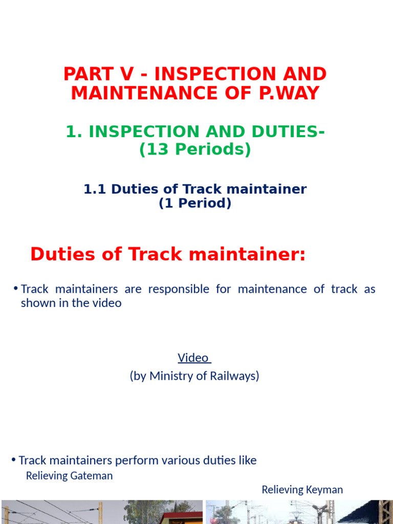 1.1_Duties of Track Maintainer | PDF