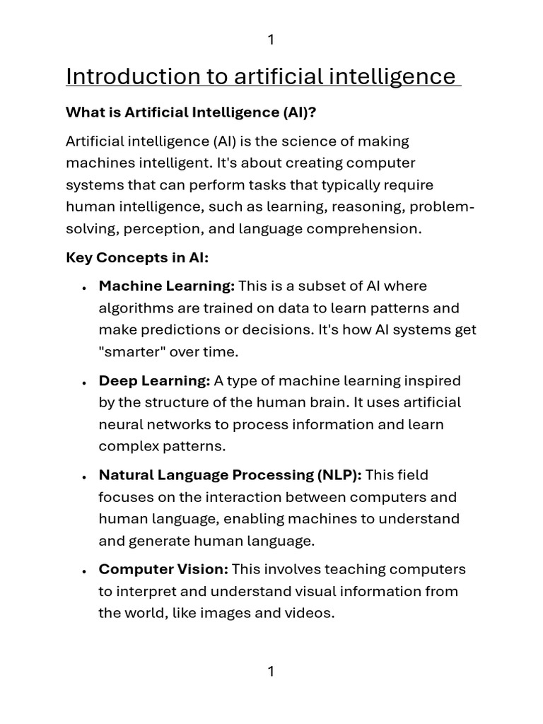 Introduction to artificial intelligence | PDF | Artificial Intelligence | Intelligence (AI ...