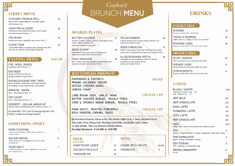 Indian Brunch Menu Highlights | PDF | Indian Cuisine | Western Cuisine
