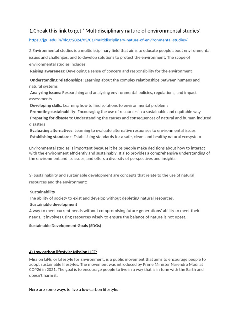 notes_link | PDF | Sustainability | Sustainable Development