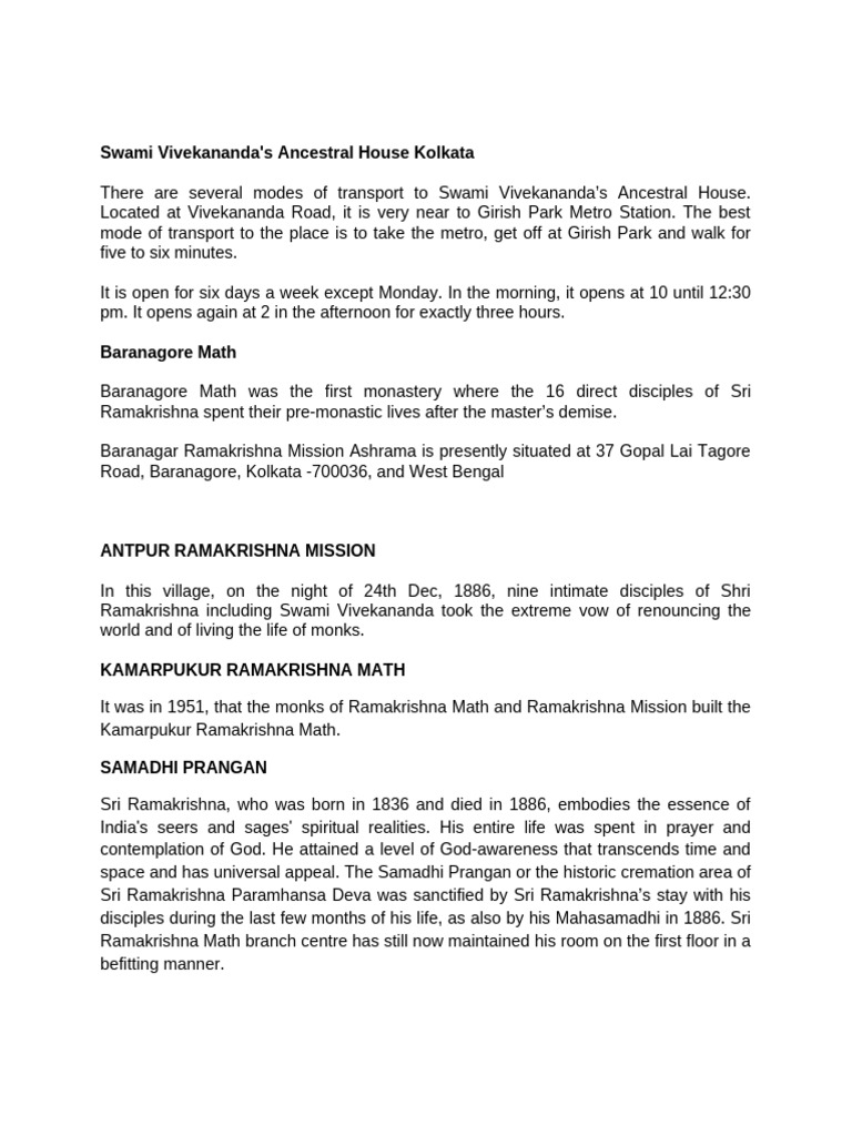 Pilgrimage To Sri Ramakrishna | PDF | Sarada Devi | Ramakrishna