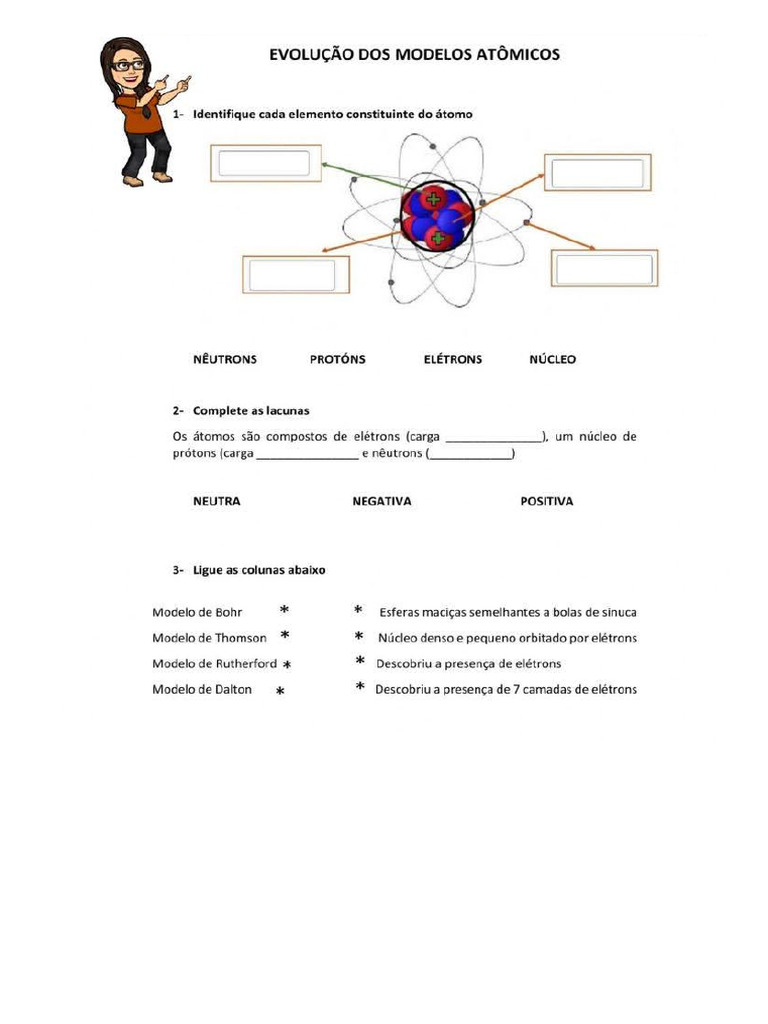 Atividade Adaptada de Átomos | PDF
