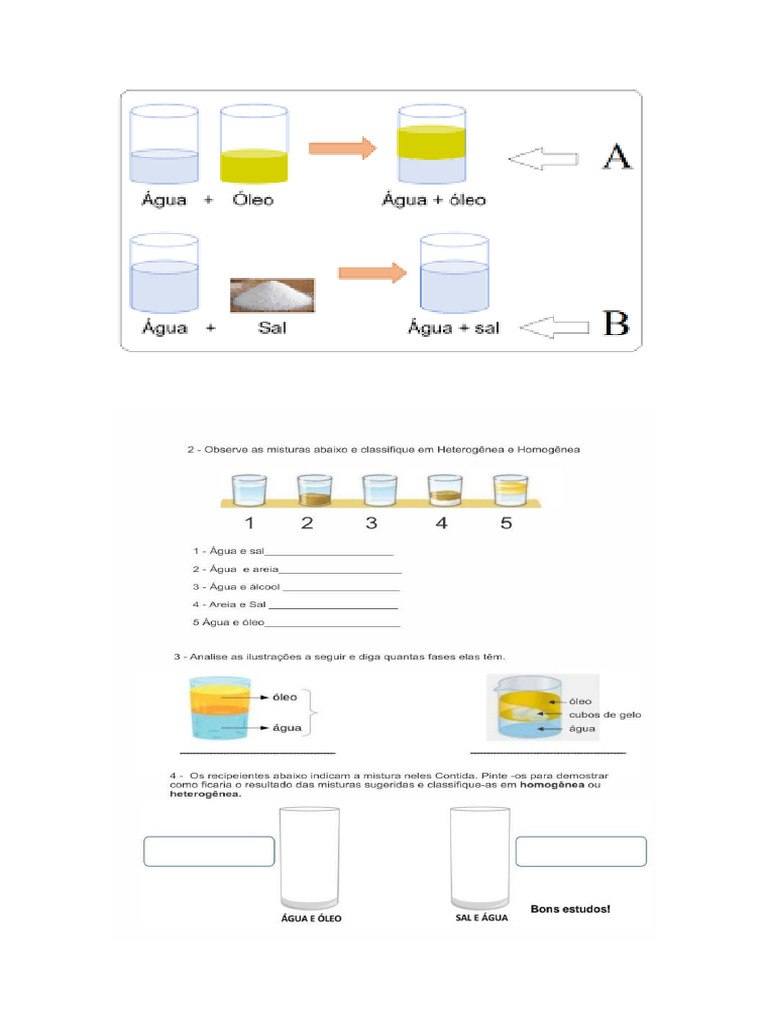 atividade adaptada de mistura homog e heterog 1 | PDF