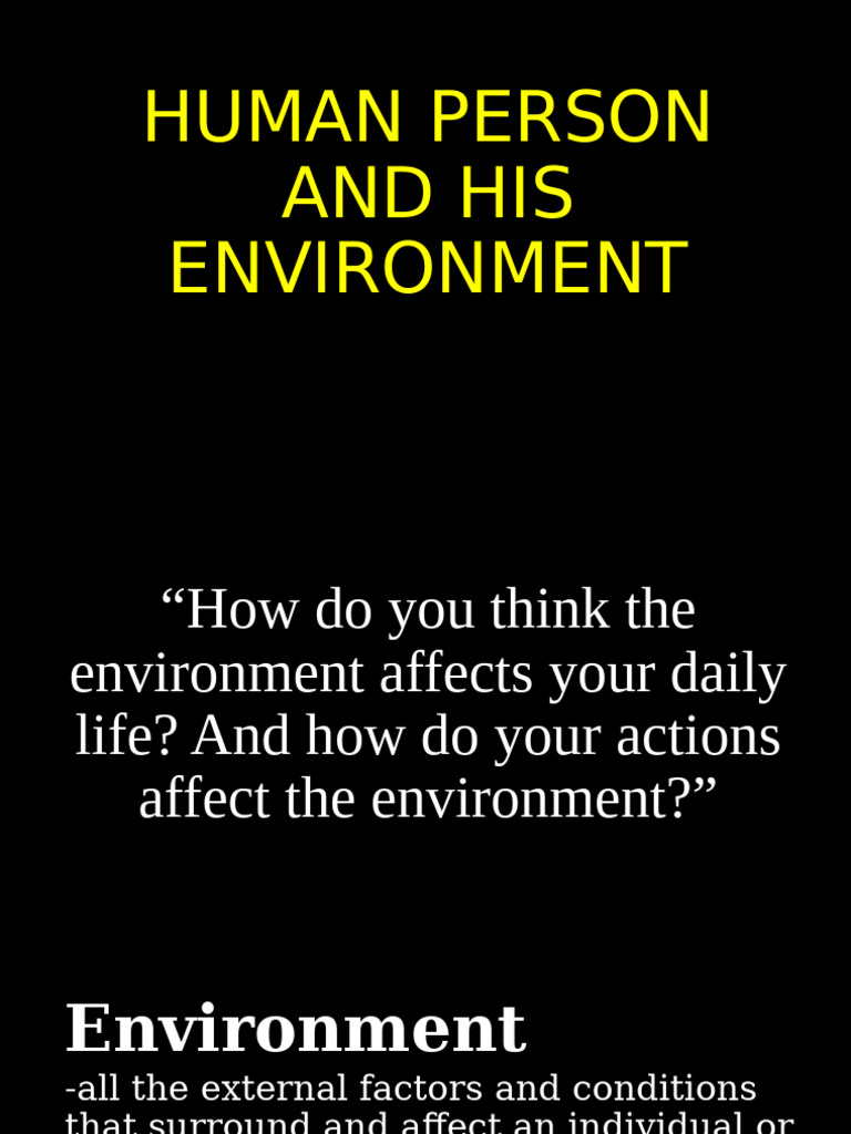 Human Person and His Environment 2 | PDF