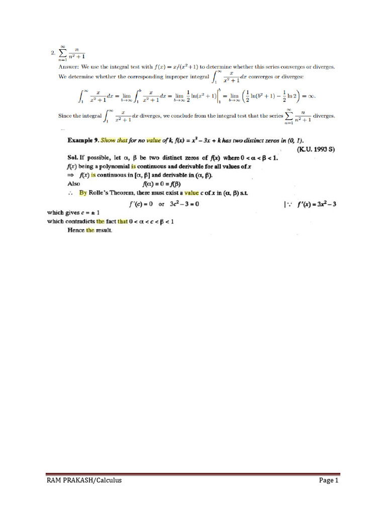 Calculus Ram Prakash | PDF