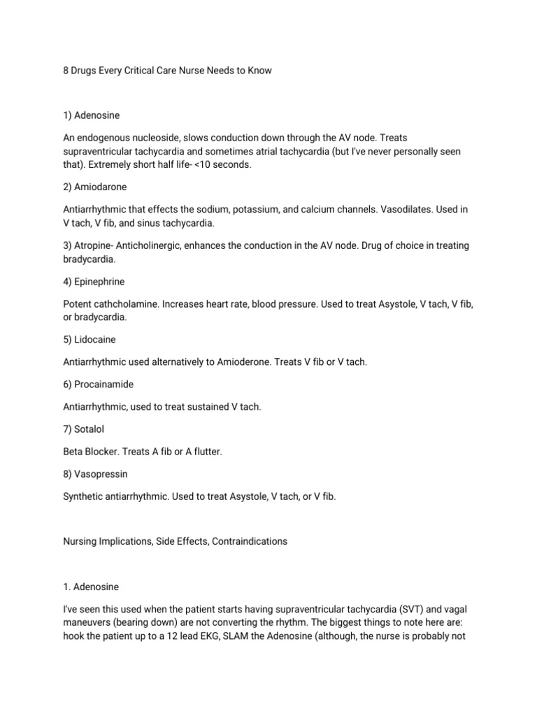 8 Drugs Every C | PDF