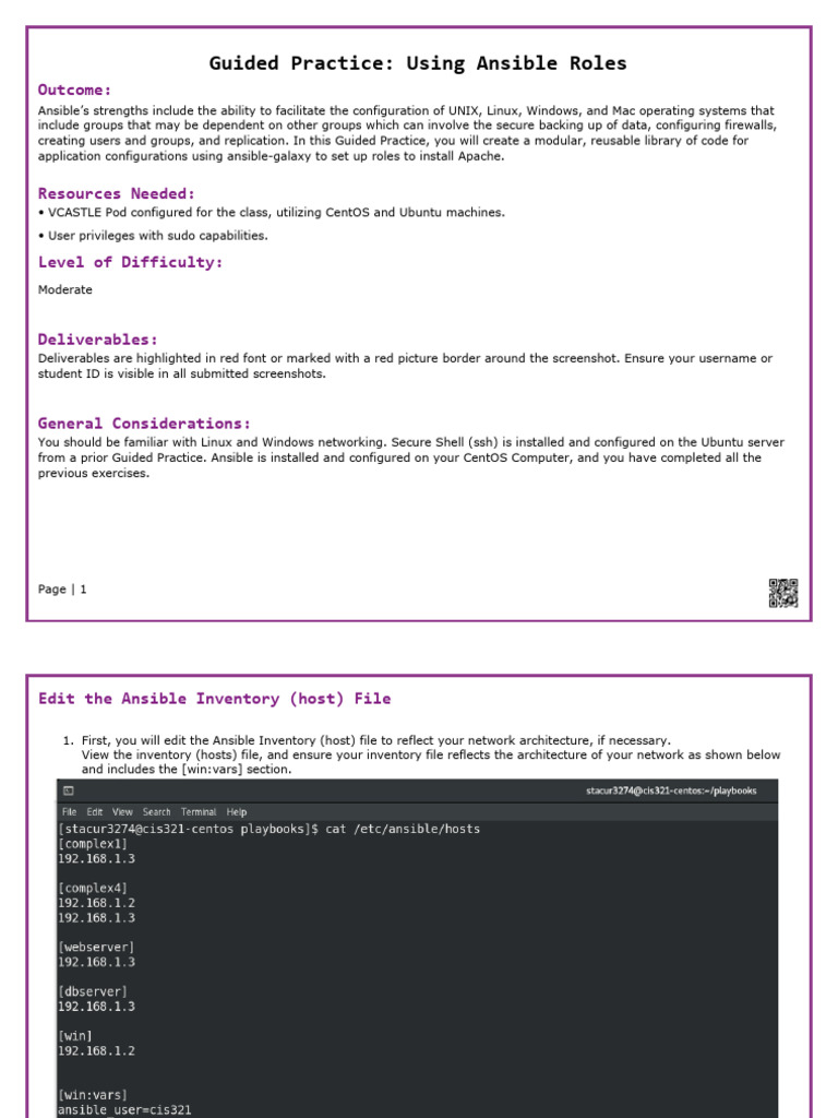 Guided Practice - Using Ansible Roles | PDF | Secure Shell | Computer Science