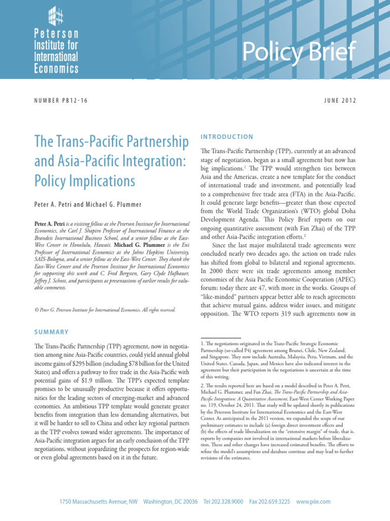 NGHIEN CUU VE TPP | PDF | Asia Pacific Economic Cooperation | Trans ...