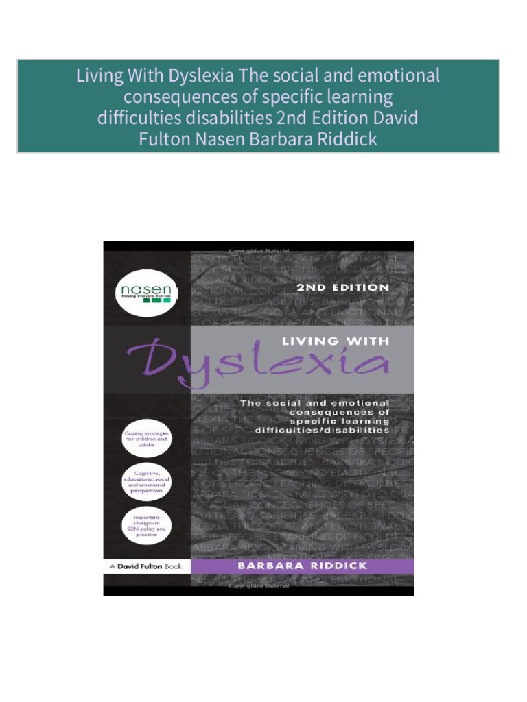 Living With Dyslexia The Social and Emotional Consequences of Specific ...