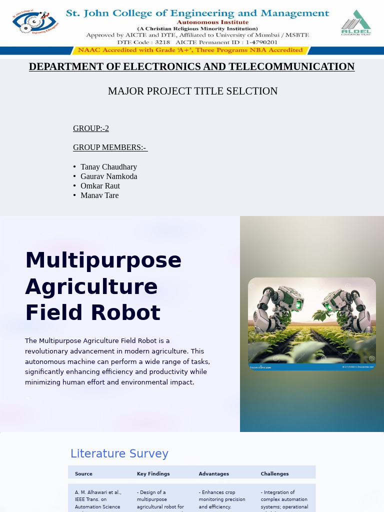 Multipurpose Agriculture Field Robot | PDF | Agriculture | Robot