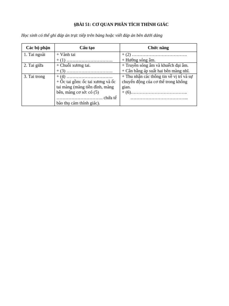 Phiếu học tập bài 51 | PDF