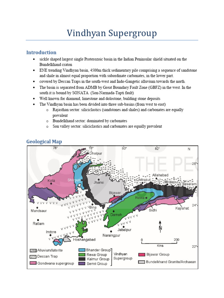 Vindhyan Basin | PDF | Limestone | Clastic Rock