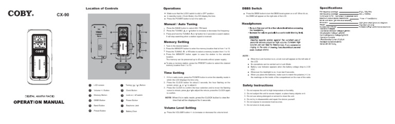 Radio Coby CX90_MN | PDF | Electricity | Information And Communications Technology