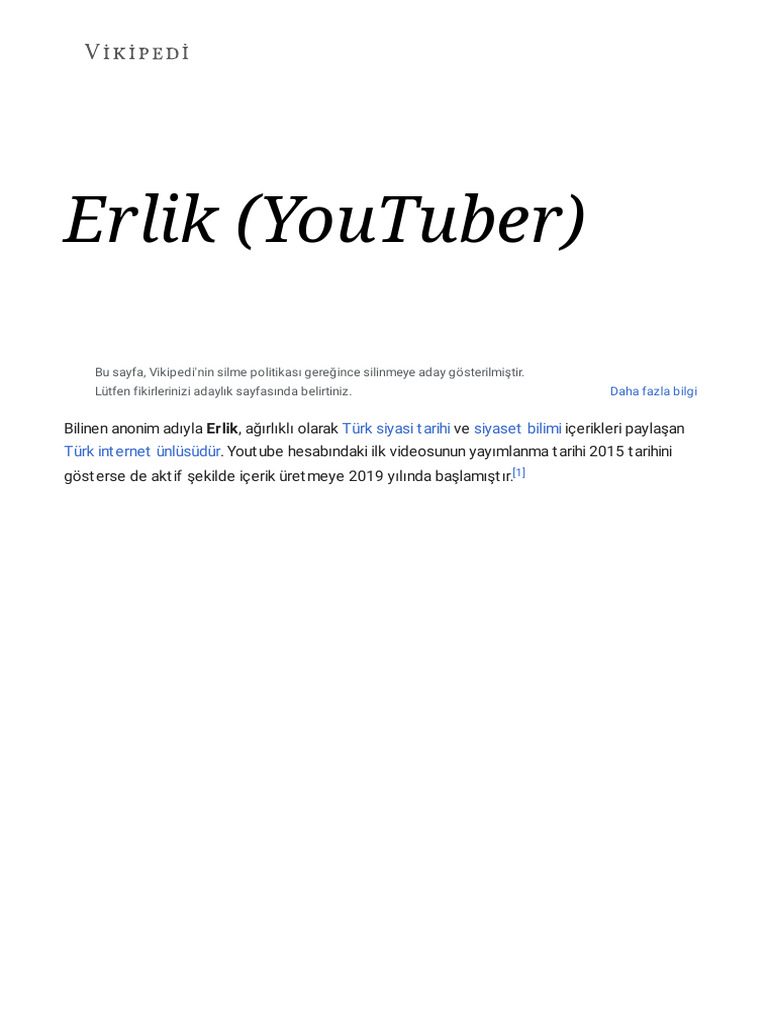 Erlik (YouTuber) - Vikipedi | PDF
