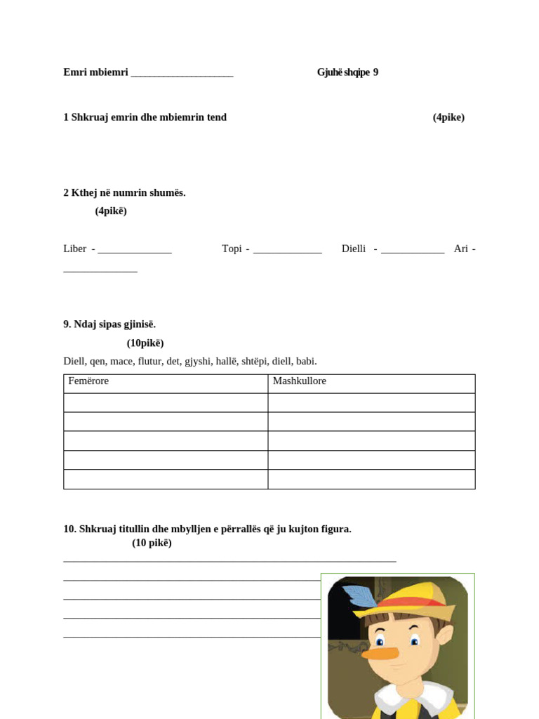 Gjuhe Shqipe KL 9 | PDF