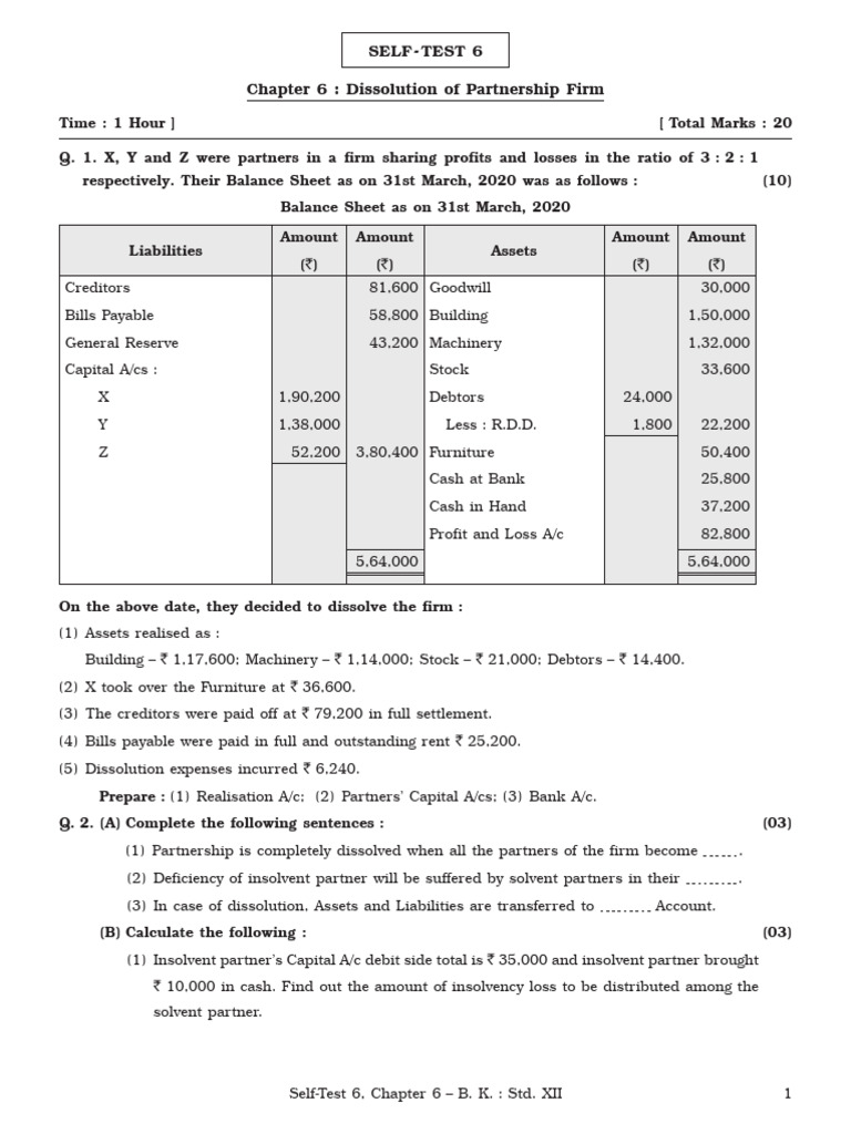 chapter6 dissolution | PDF | Debits And Credits | Insolvency