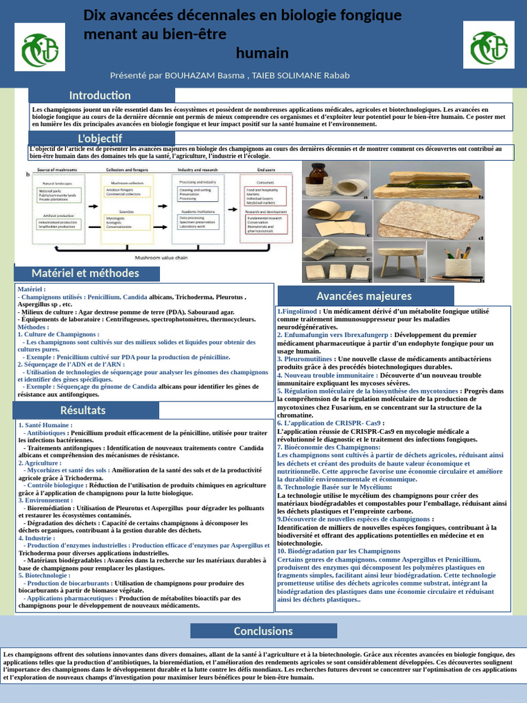 Poster Rabab | PDF | Champignons | Biotechnologie
