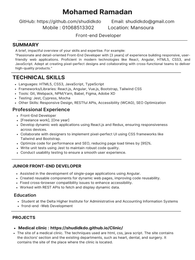 Purple and White Clean and Professional Resume | PDF | Java Script | Bootstrap (Front End Framework)