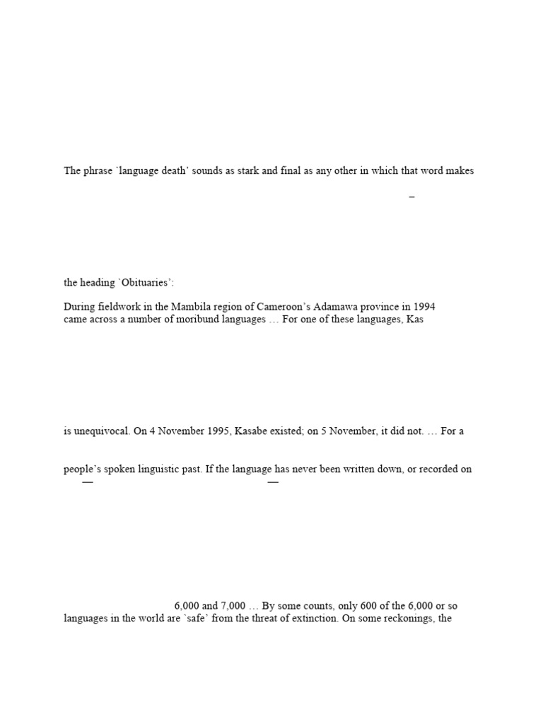 Linguists: Act on Language Death | PDF | Human Communication | Linguistics