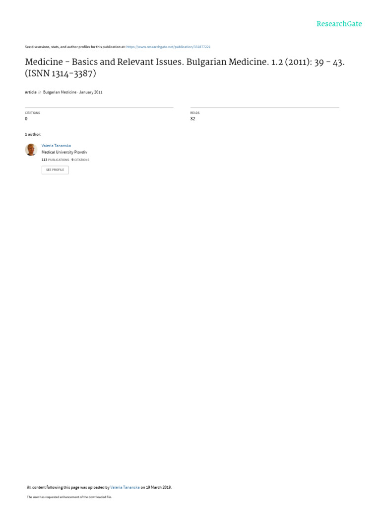 Medicine Basics and Relevant Issues | PDF | Medical School | Knowledge