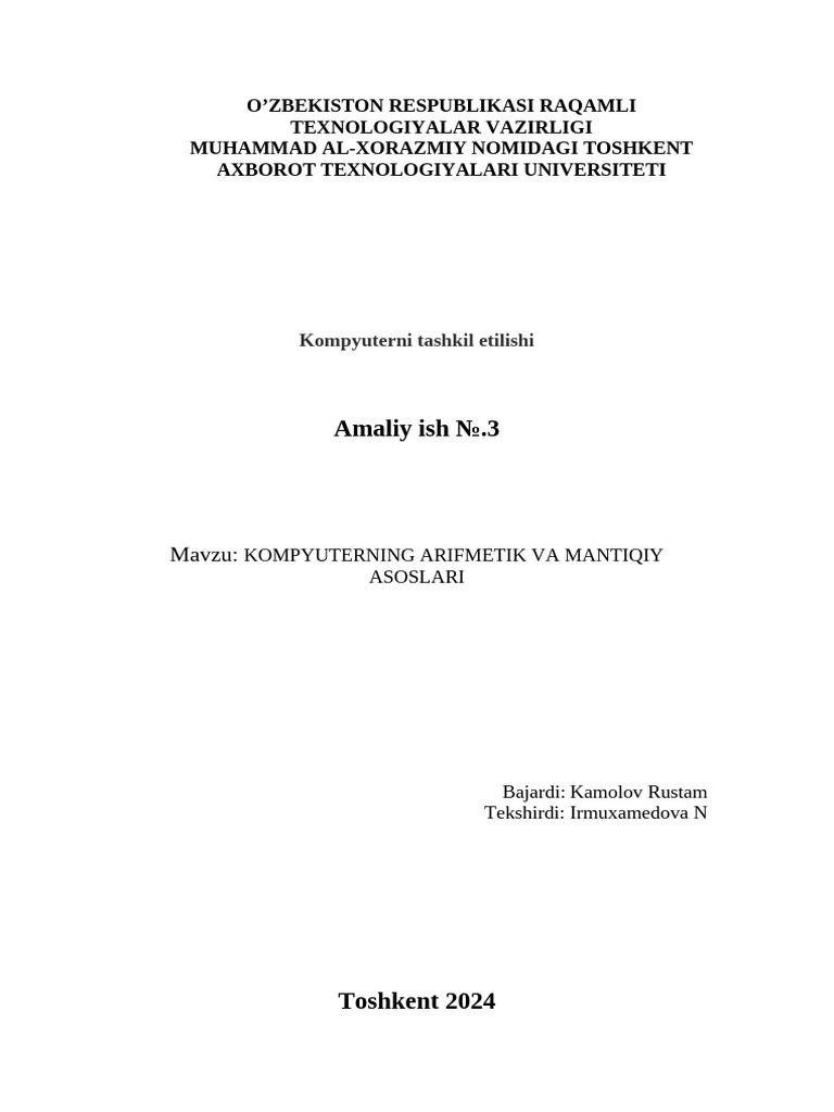 Rustam Amaliy 3 | PDF