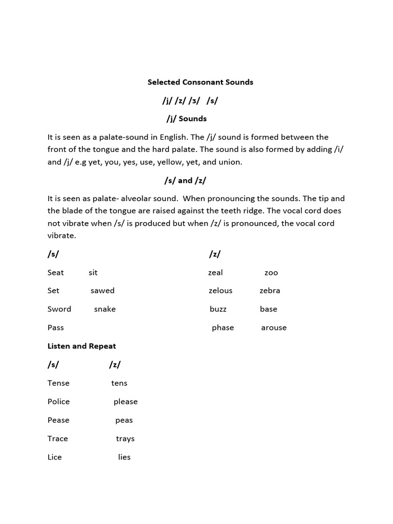 905_Selected Consonant Sounds | PDF