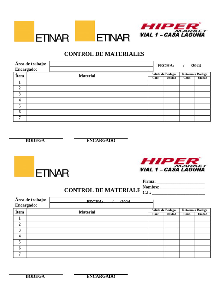Control de Materiales en Bodega | PDF