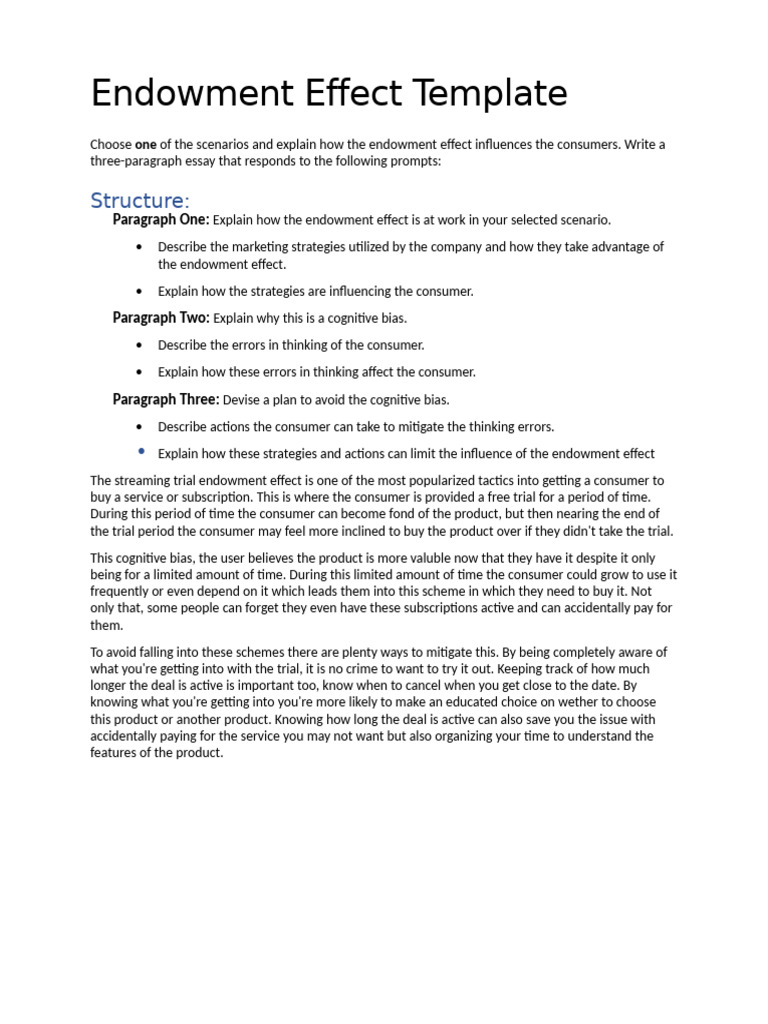 Endowment Effect | PDF