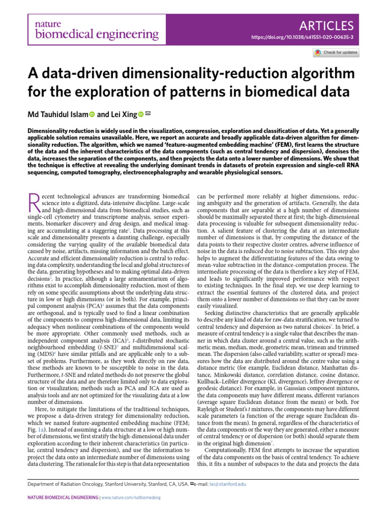 Dimensionality Reduction Pdf Principal Component Analysis Finite Element Method
