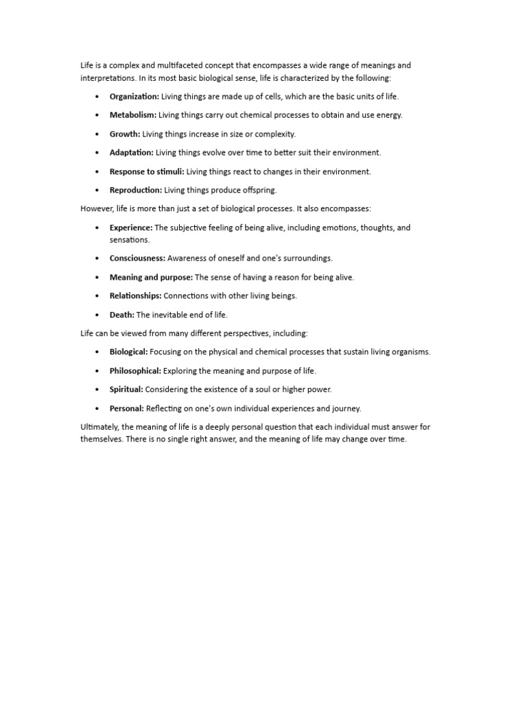 Understanding the Meaning of Life | PDF