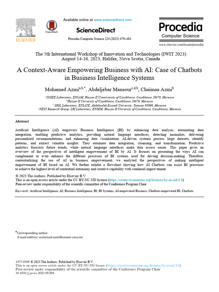 A-Context-Aware-Empowering-Business-with-AI--Case-of-Cha_2023_Procedia-Compu | PDF | Business ...
