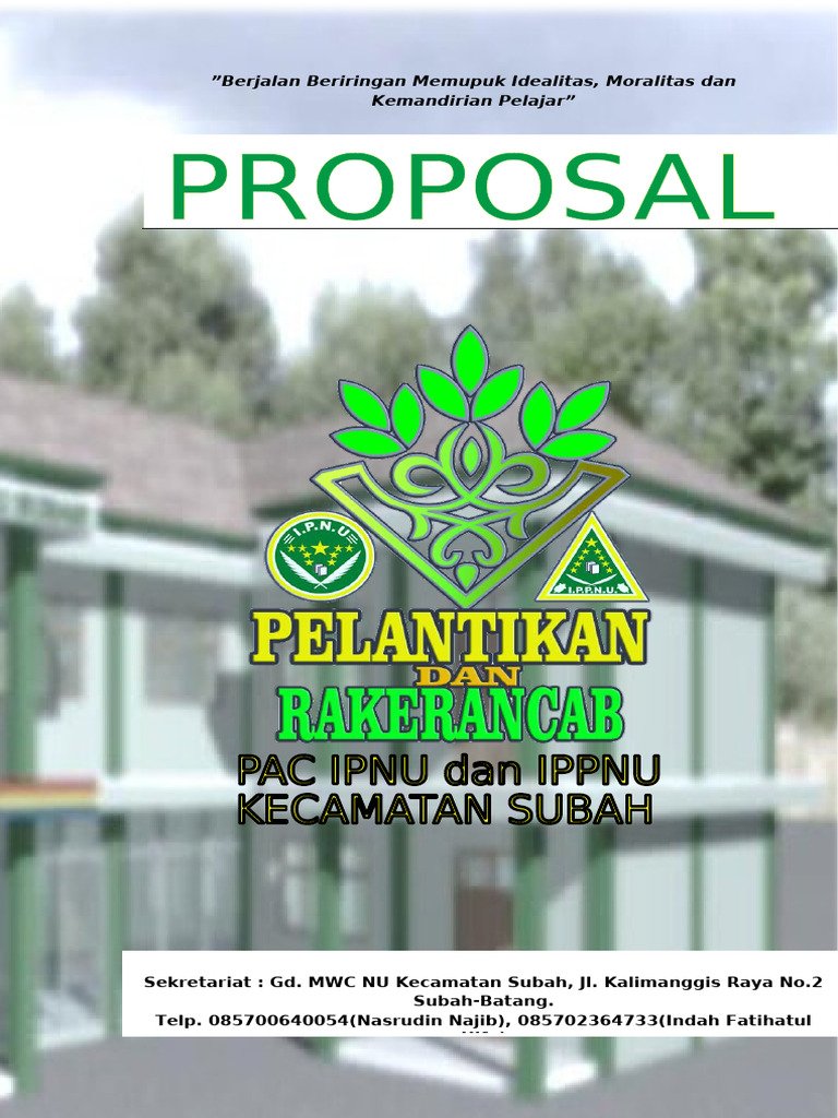 Contoh PROPOSAL PELANTIKAN Dan RAKER IPNU IPPNU | PDF