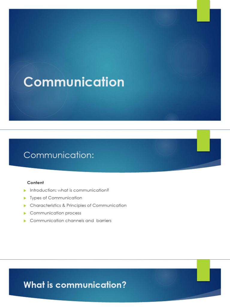 Communication | PDF | Communication | Information