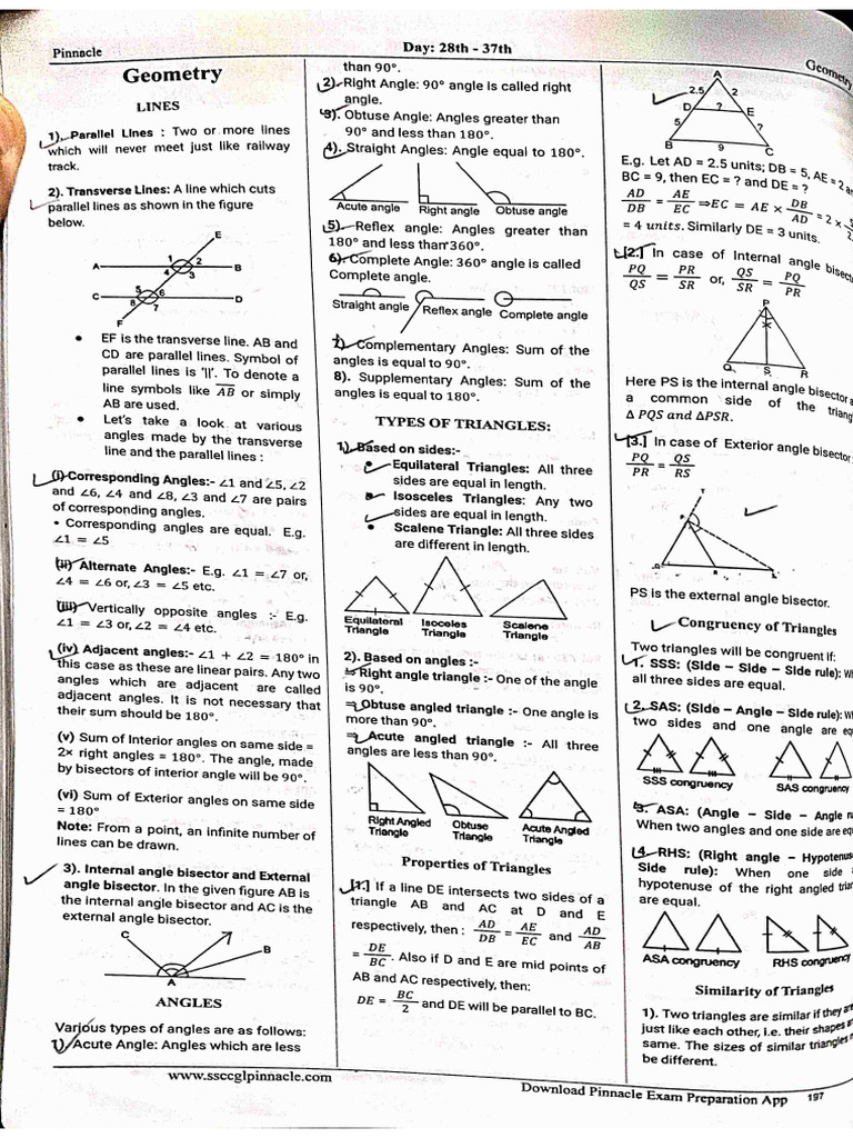 Geometry part 1 formula | PDF