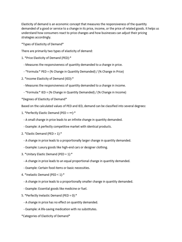 Elasticity of Demand | PDF | Demand | Elasticity (Economics)