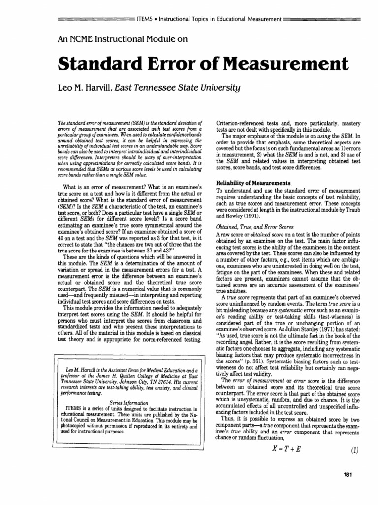 Standard Error of Measurement.item | PDF