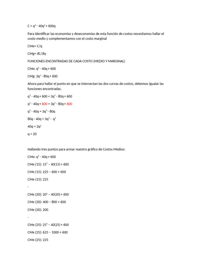 Análisis de Costos: CMe y CMg | PDF