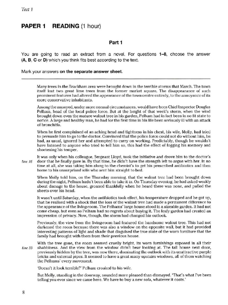 Reading Test 1 | PDF