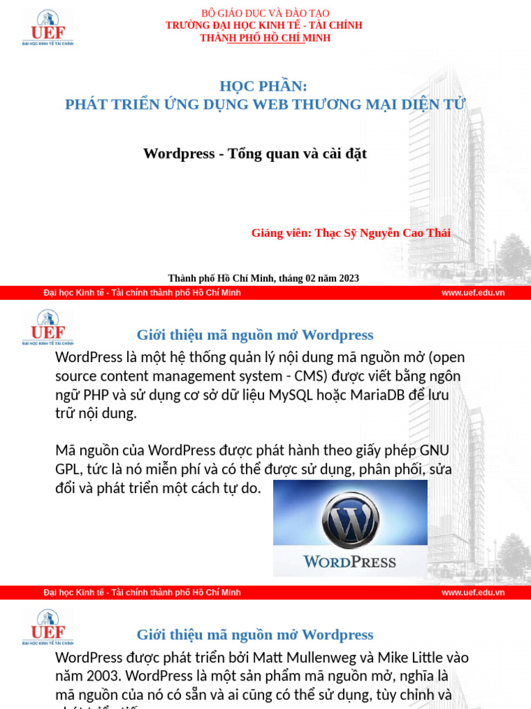 Buoi 04 Wordpress Caidat Phatrien Web TMDT 2023 | PDF