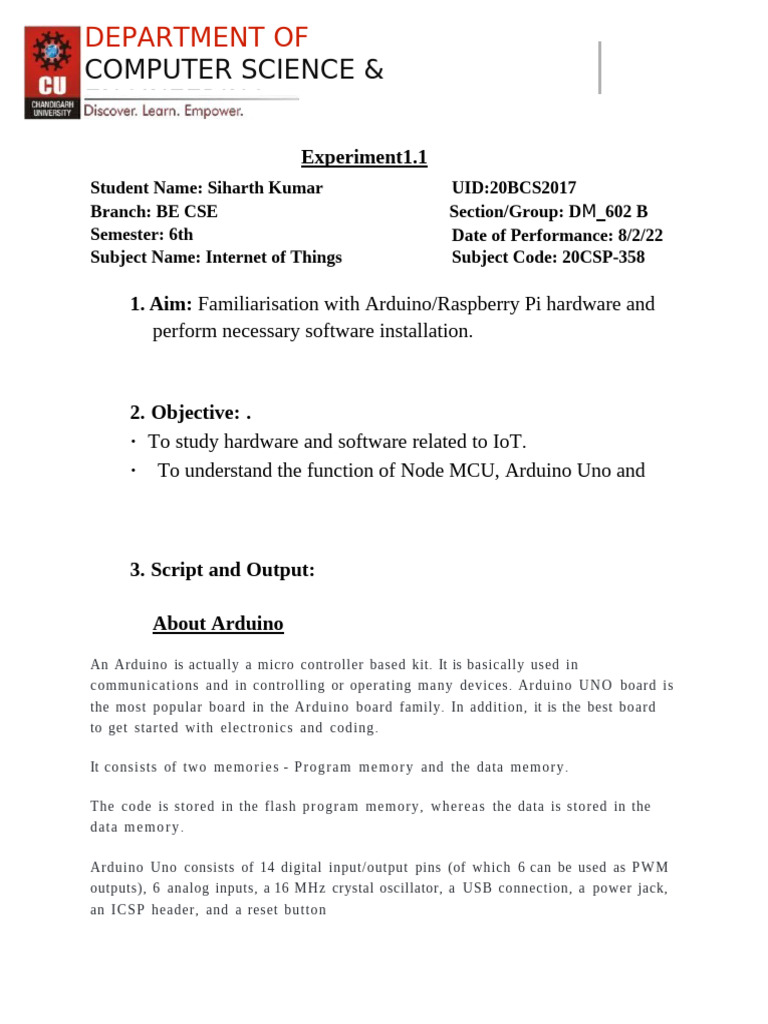 IOT_LAB_1.1_Utkarsh | PDF | Arduino | Raspberry Pi