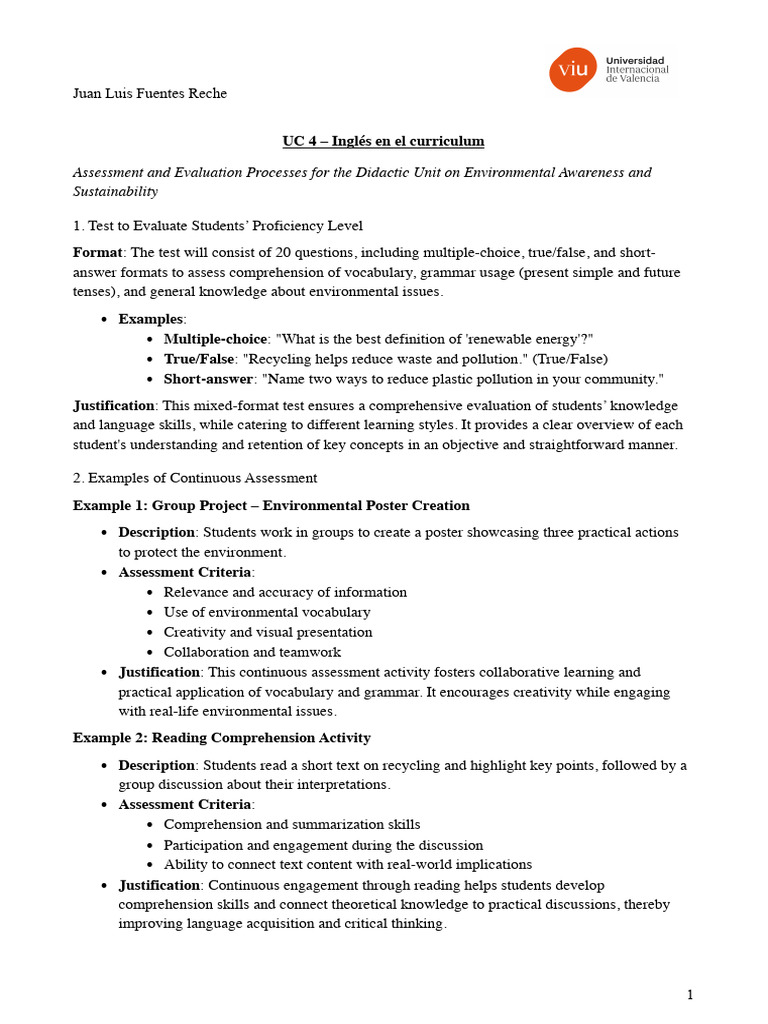 2024 - UC4 Inglés Curricular | PDF | Reading Comprehension | Fluency