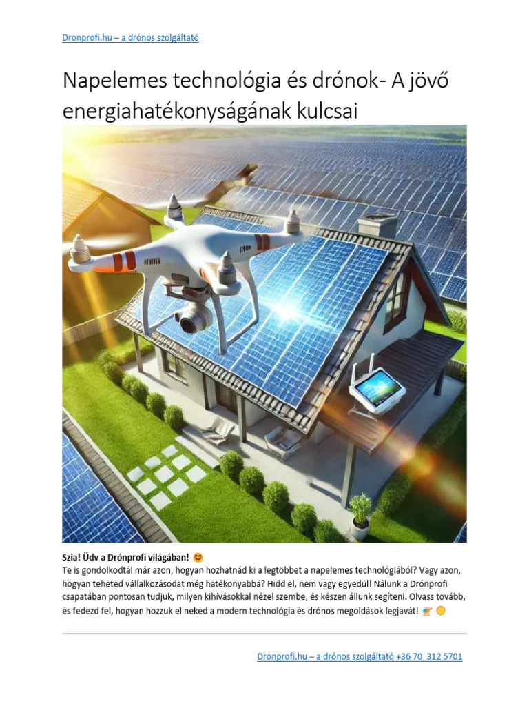 Napelemes Technológia És Drónok - A Jövő Energiahatékonyságának Kulcsai ...