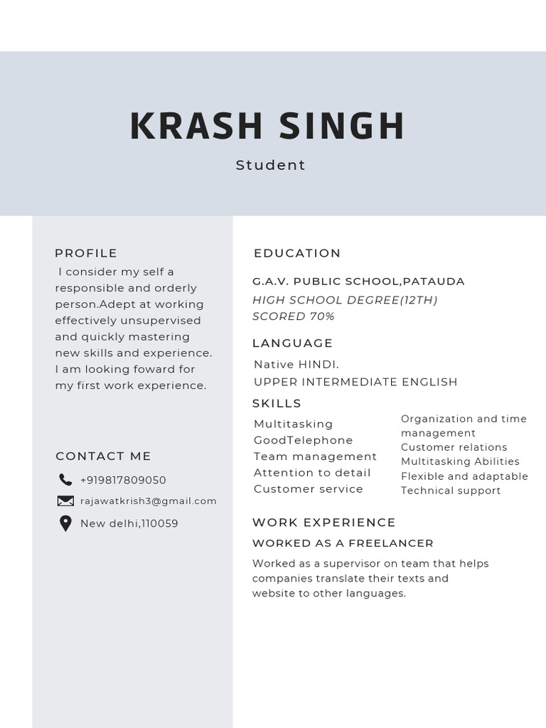 White Simple Student Cv Resume_20241119_192203_0000 | PDF