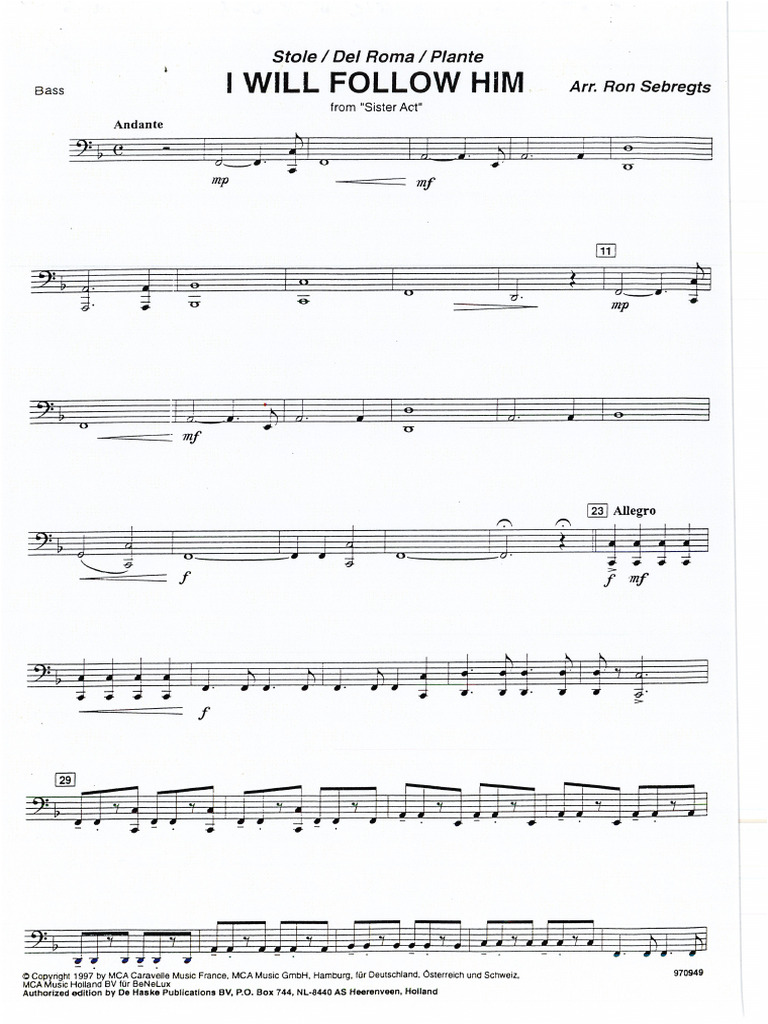 I WILL FOLLOW HIM - Tuba | PDF