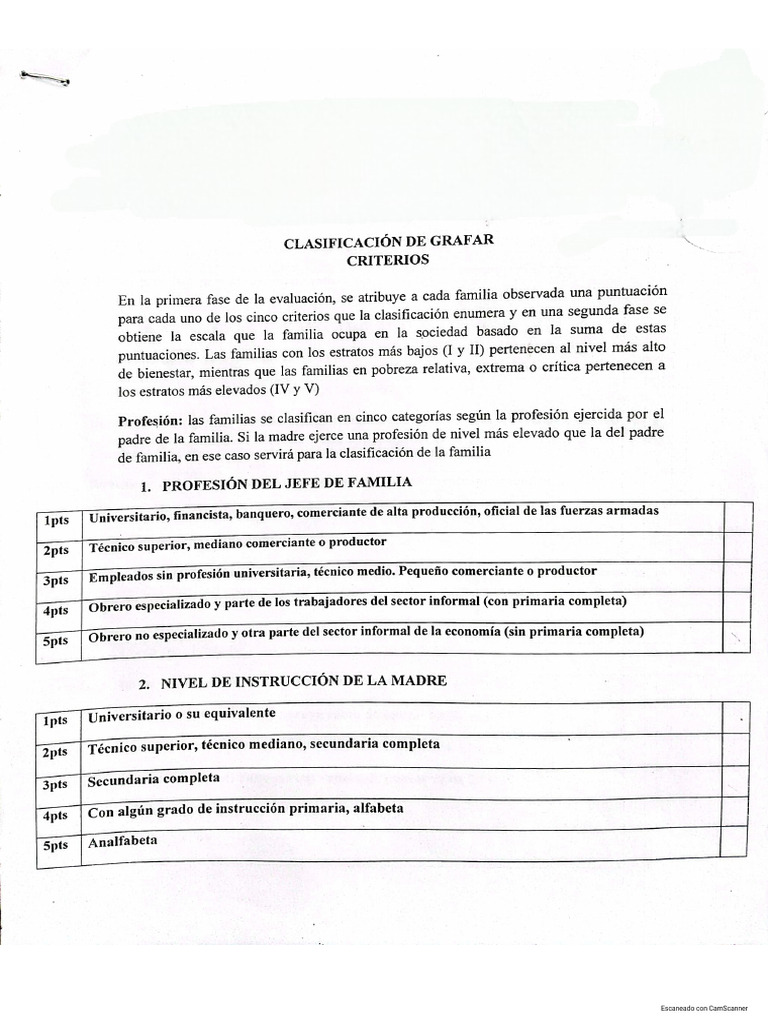 Clasificación de Grafar | PDF